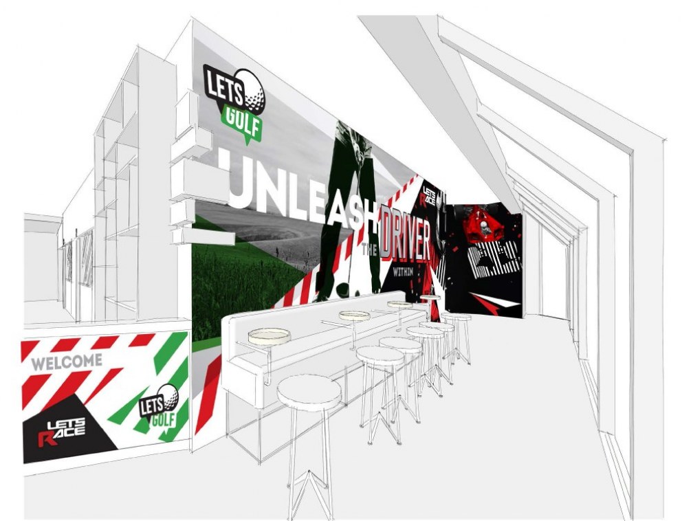 Welcome desk & restaurant seating area / Lets Race - InteriorDesigners.net